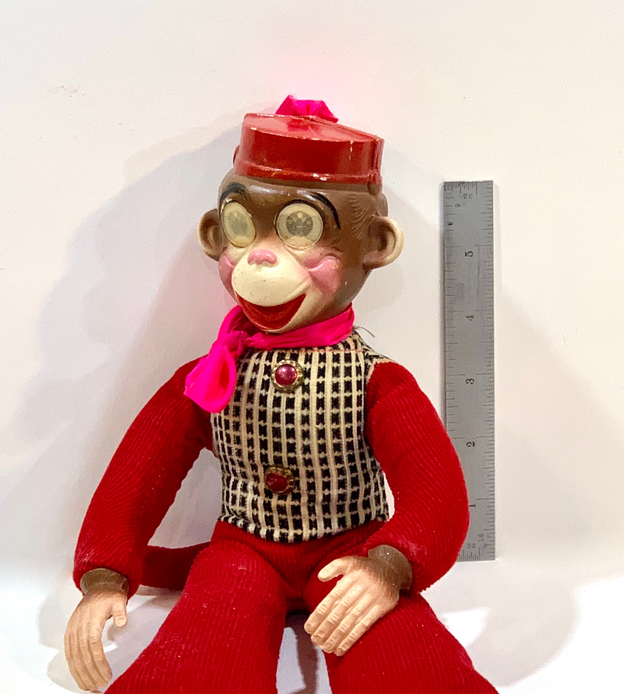 Vintage 1950's Monkey Doll Organ Grinder Monkey Bell | Etsy