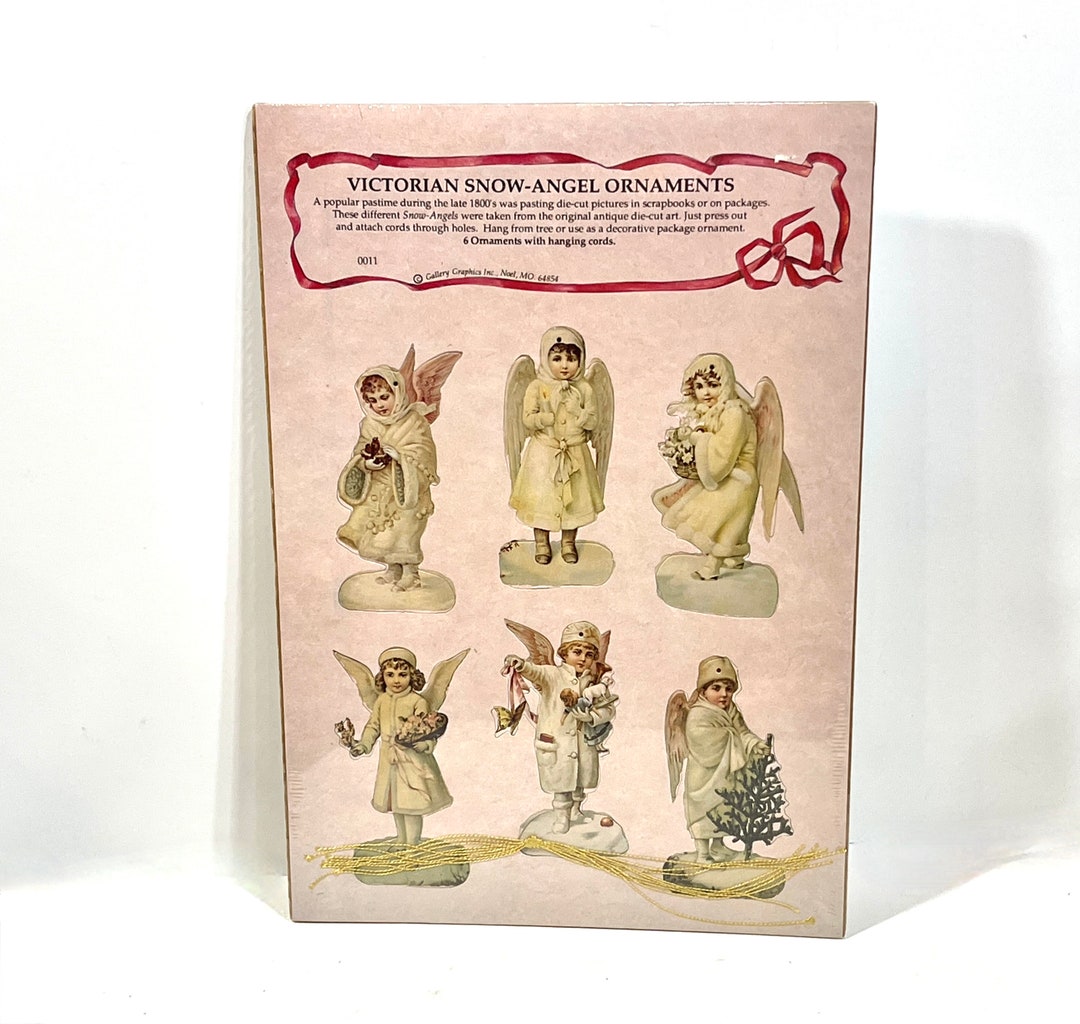 Vintage Christmas, Victorian Angel,6 Snow Angels, Die Cut Cardboard ...