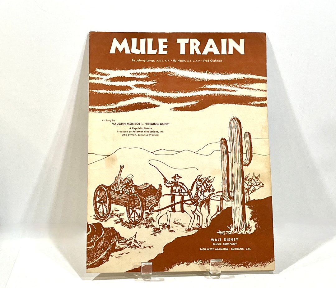 Vintage Sheet Music, Mule Train , Walt Disney Music, 1949 Movie ...