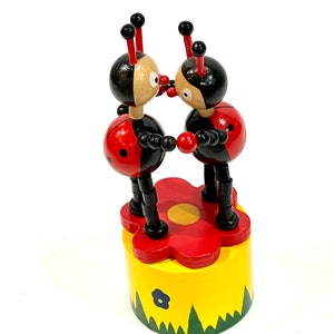 Funky Toy Dancing Ladybugs Thumb Push Puppet Wood Toy - Etsy