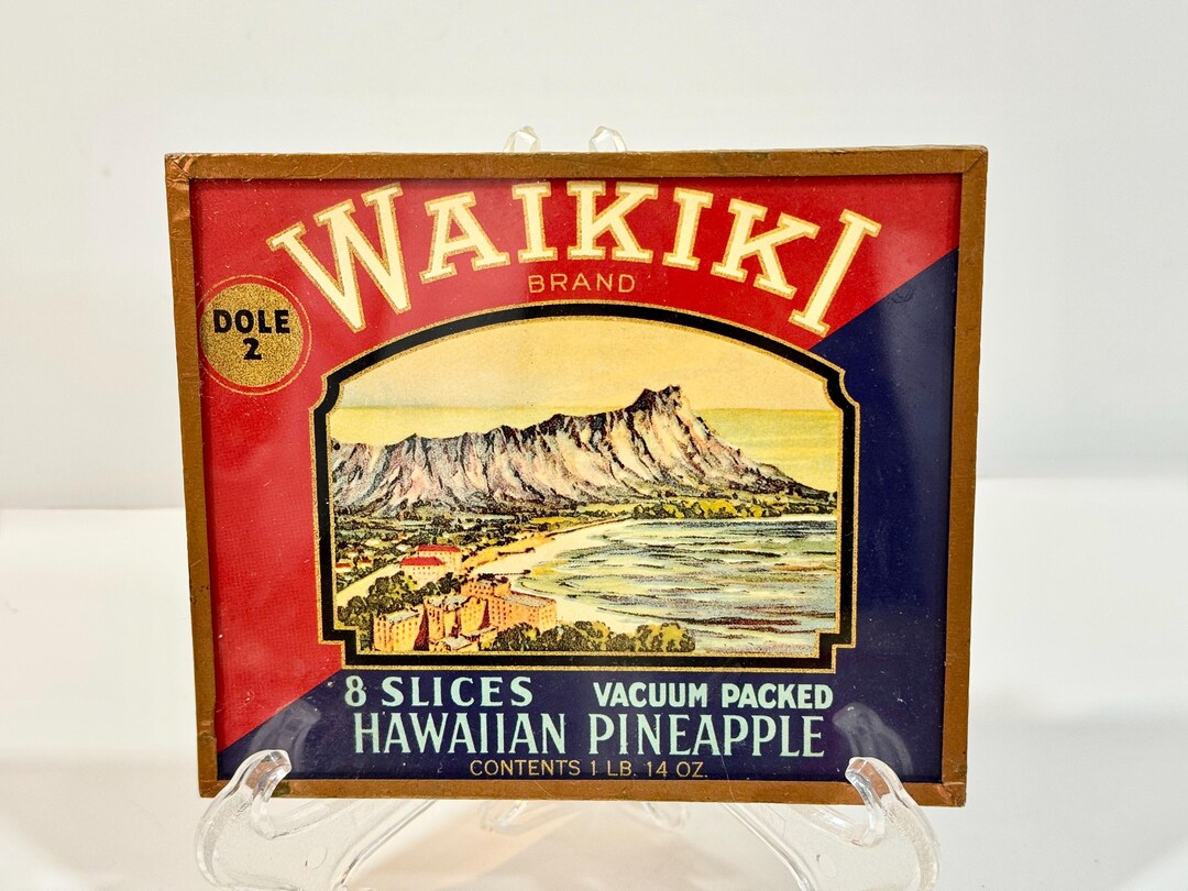 Vintage Dole Label, 1990s Reproduction, Label Design 50s Era, Waikiki ...