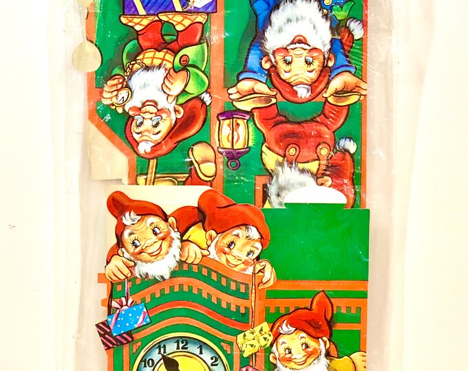 Vintage CHRISTMAS ELVES Advent Calendar, Folds Into Box, Made in ...