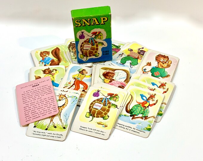 Vintage 1950s Whitman, Snap Card Game, Miniature Deck, Complete in ...