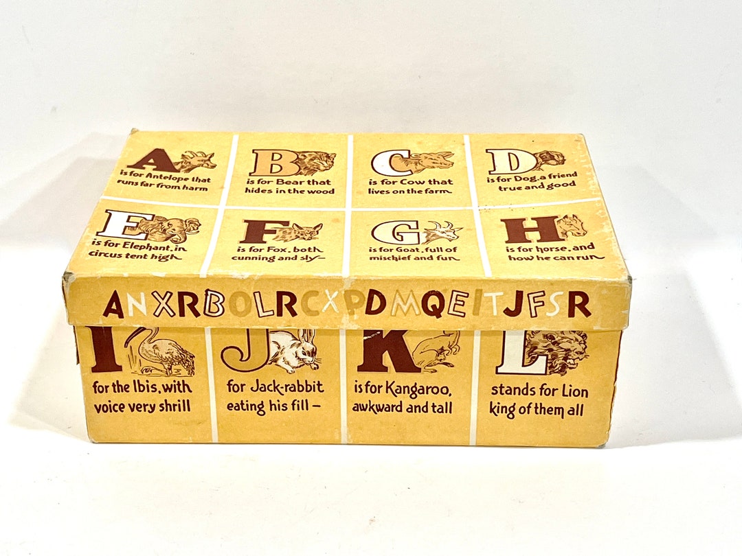 Vintage Shoe Box, Little Teacher, Alphabet Box, JC Penney Co, Child ...