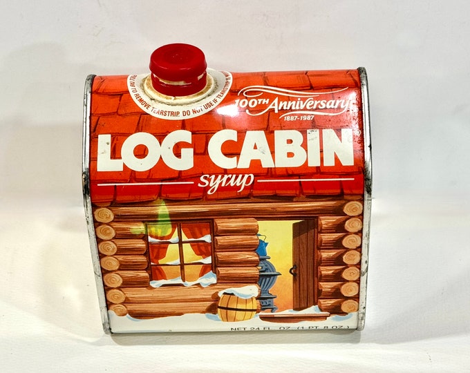 Vintage Kitchen, Log Cabin Syrup, 100th Anniversary, Advertising Tin ...
