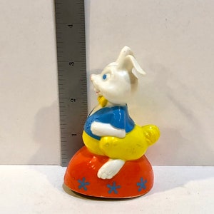 Vintage Easter Bunny Toy, Easter Unlimited, Hard Plastic, Bunnny on Egg ...