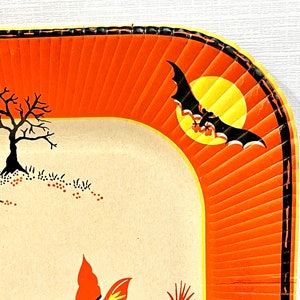 Vintage Halloween, Paper Plate, Ephemera, 8 Inch Square, Haunted House ...