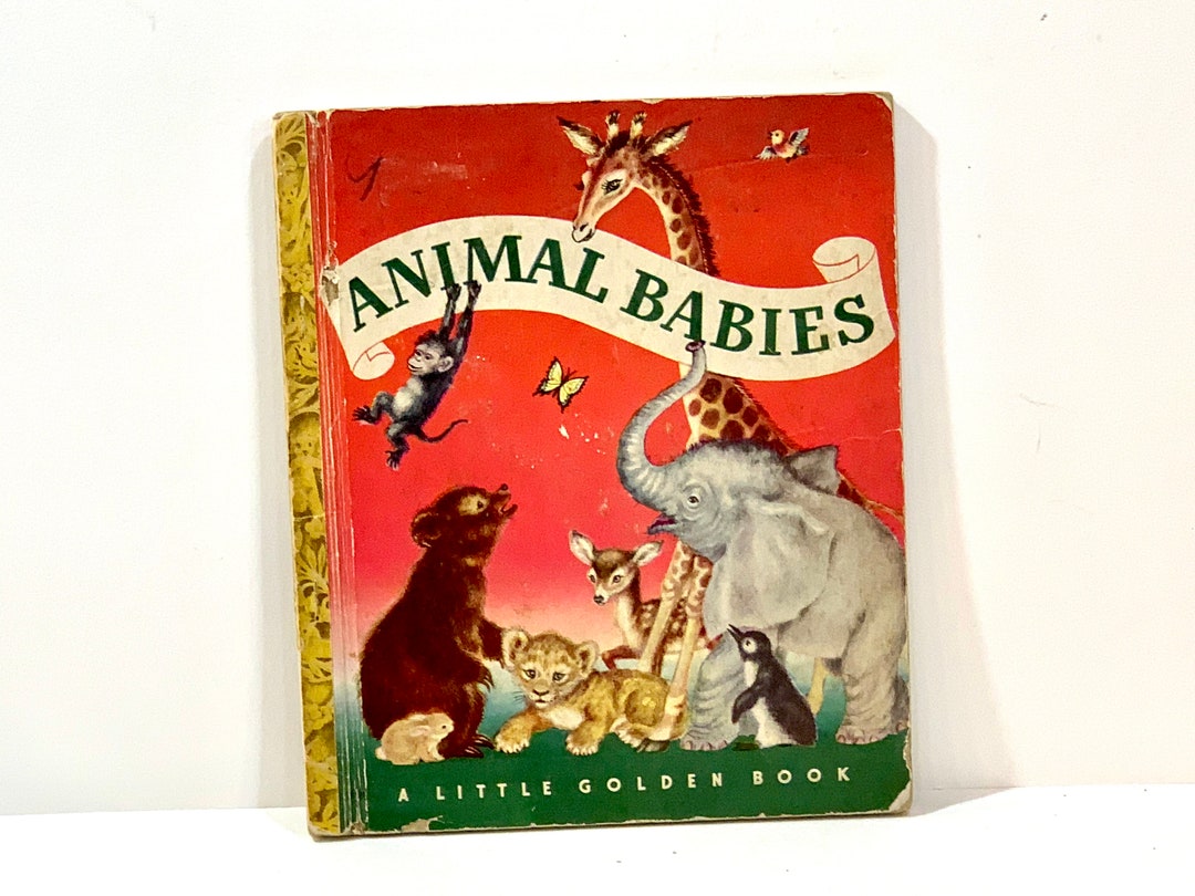 Vintage Storybook, Animal Babies, A Little Golden Book, Nursery Decor ...