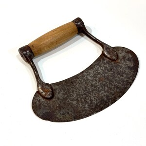 Antique Kitchen Chopper, Food Chopper, Metal Cutter, Wood Handle, Hand ...