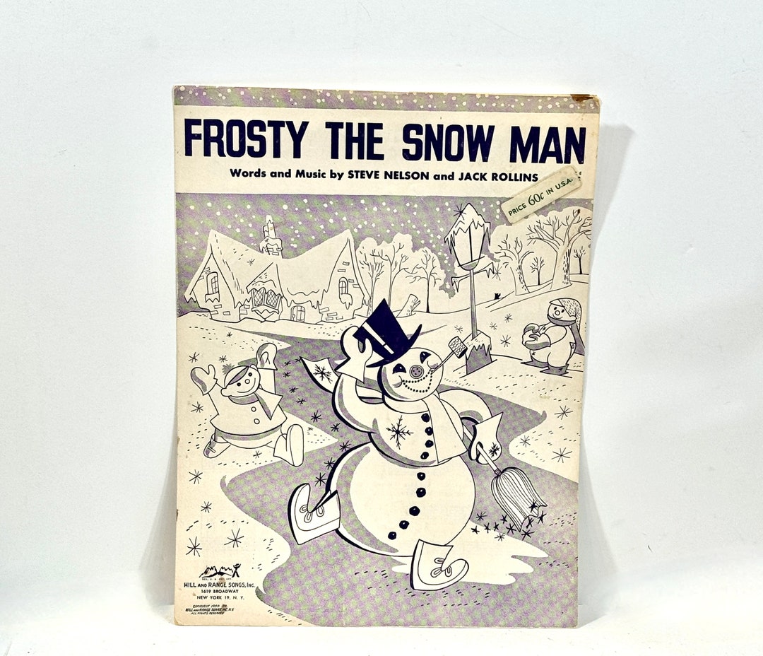 Vintage 1950s Frosty the Snow Man, Sheet Music, Steve Nelson, Jack ...