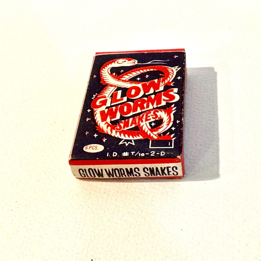 Vintage Fireworks, Glow Worm Snakes, EMPTY BOX, 4th of July, RETRO ...
