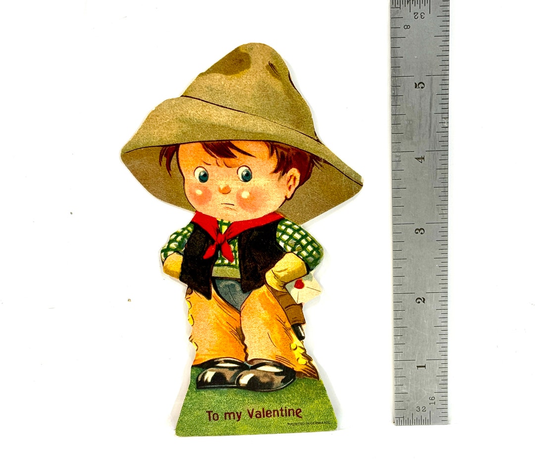 Vintage Valentine, Cute Cowboy, Louis Katz , Chubby Cheek Cowboy,ten ...