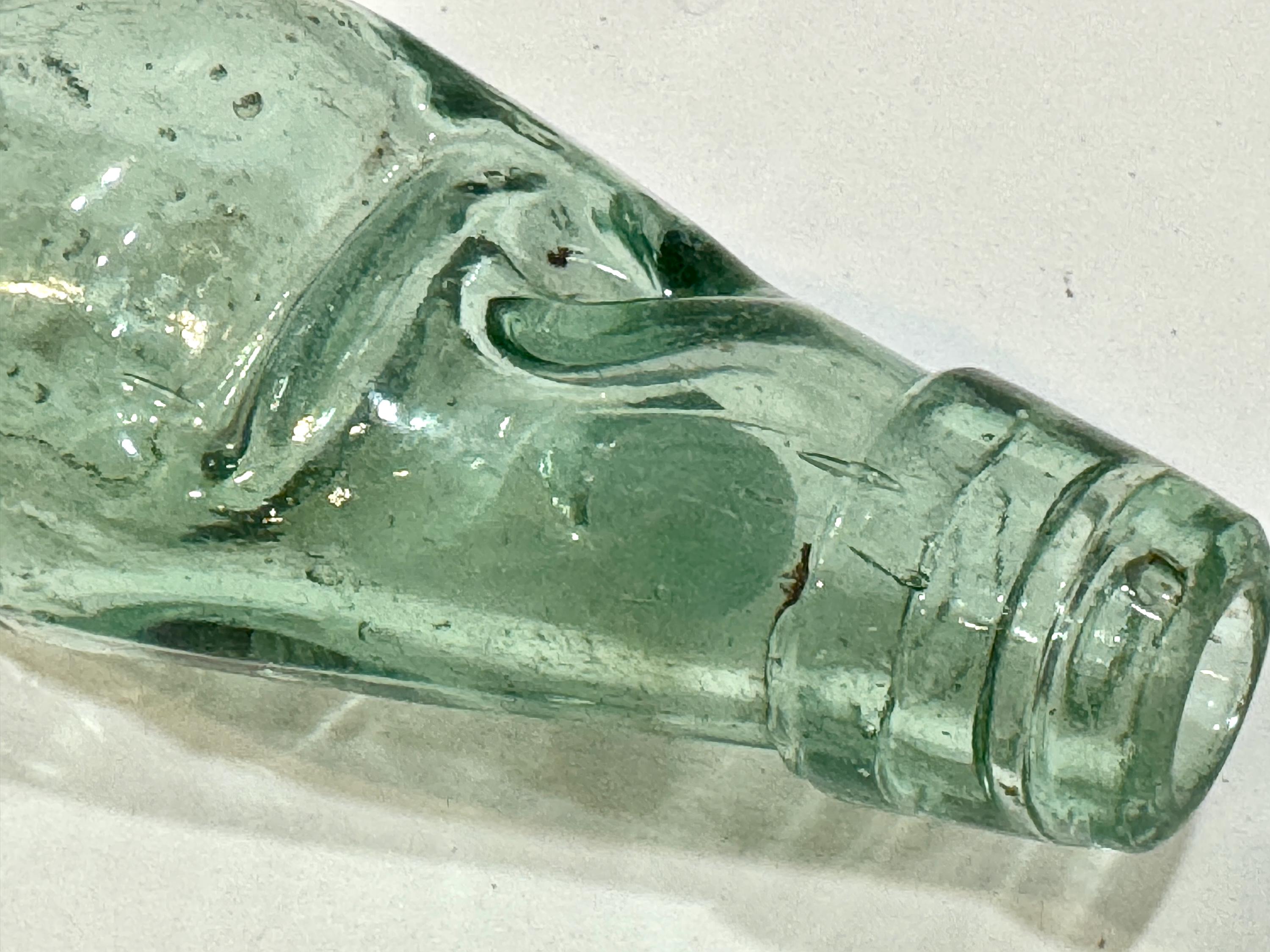 Vintage Codd Bottle: Green Glass Marble Seal - Redfearn Bros, Souter ...