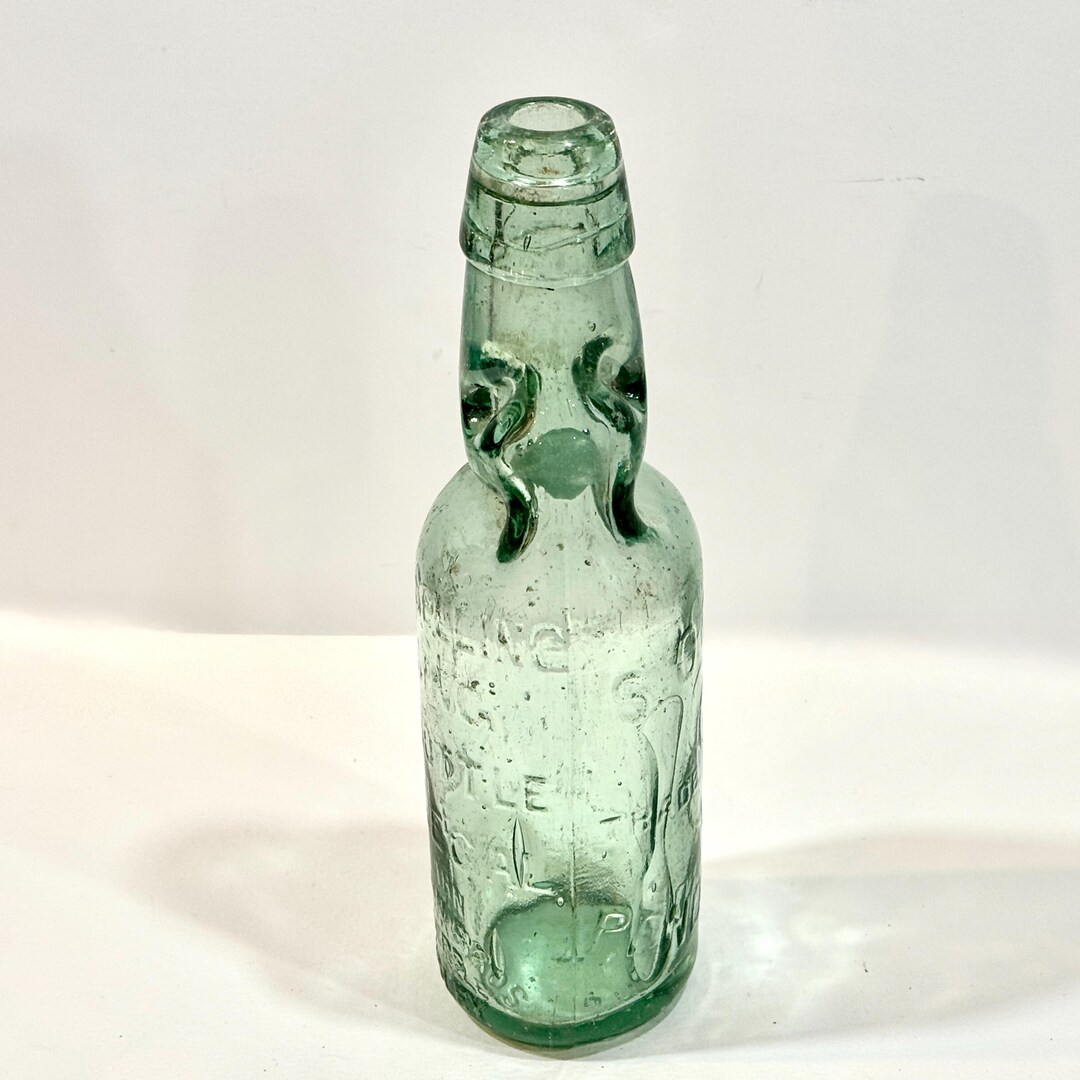Colledtible Glass, Codd Bottle, Green Glass, Cone Shaped Neck, Marble ...
