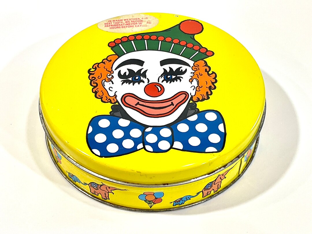 Vintage Candy Tin, Circus Clown, Mid Century 1960s, Valleybrook Farms ...