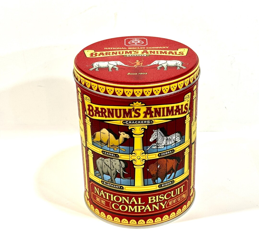 Vintage Vintage Barnum's Animal Crackers, Animal Cracker Tin, Metal ...