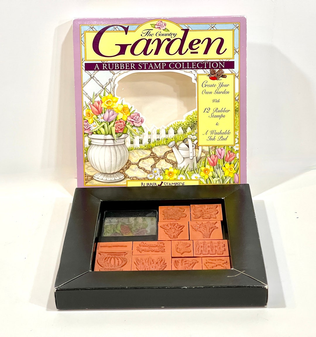 Vintage Rubber Stamps, Garden Stamps, Country Garden, 12 Rubber Stamps ...