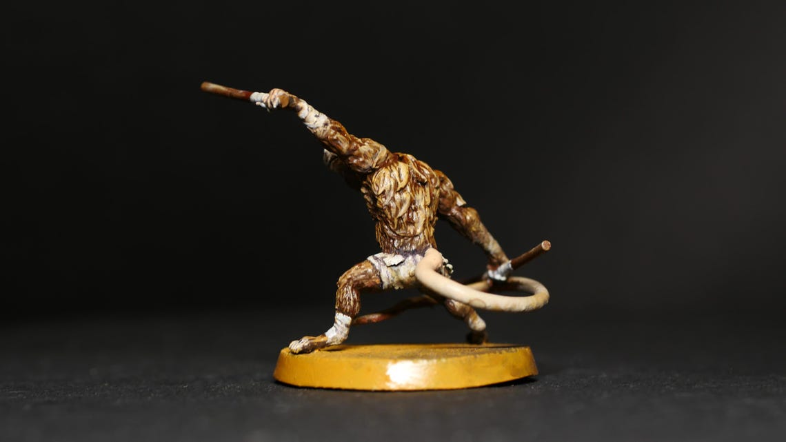 Very Rare Painted Rat Monk Warrior Miniature - D&D Game Miniatures Rat ...
