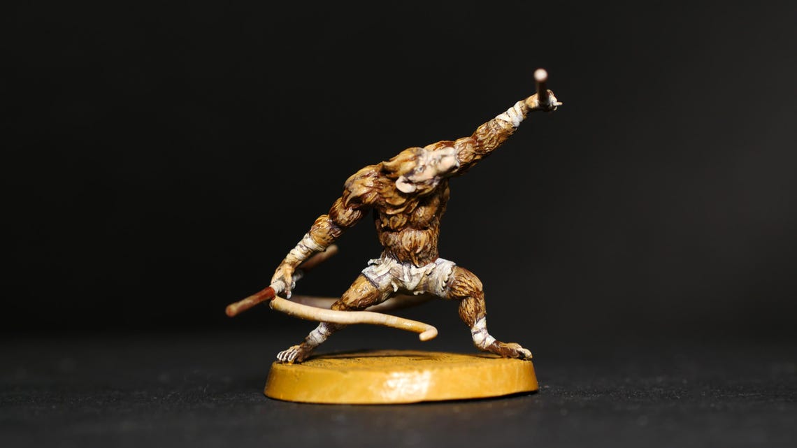 Very Rare Painted Rat Monk Warrior Miniature - D&D Game Miniatures Rat ...