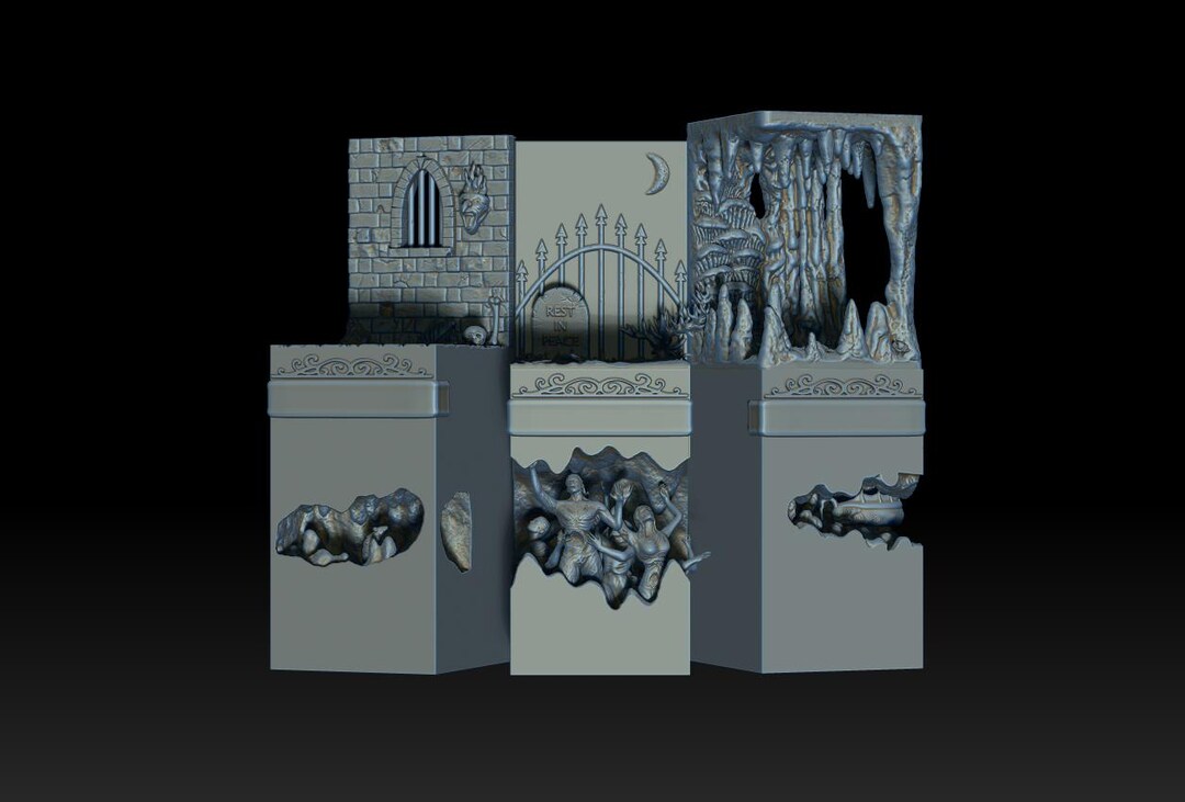 Heroic Display Bases: Dungeon, Cavern, Swamp, Graveyard (STL) Digital ...