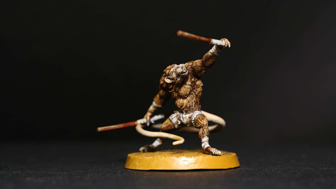Very Rare Painted Rat Monk Warrior Miniature - D&D Game Miniatures Rat ...