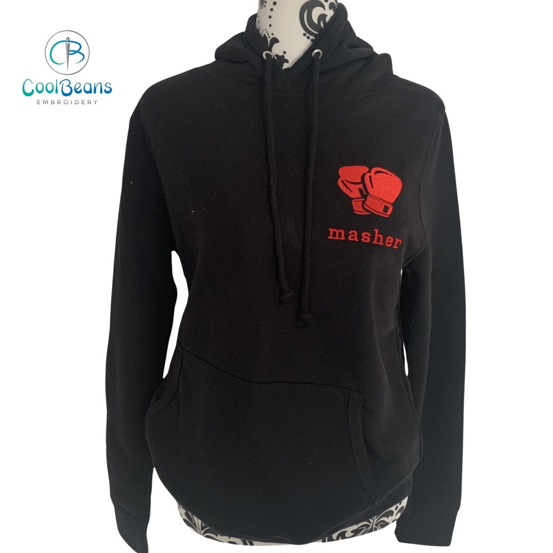 Boxing Gloves Embroidered Personalised Hoodie - Etsy UK