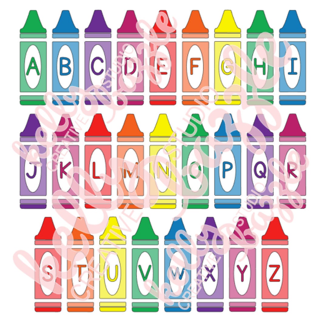 Alphabet Crayon Chart SVG para Cricut, Silhouette Crayones con letras ...