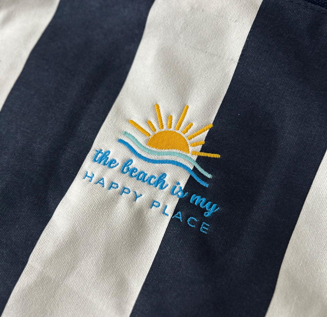 The Beach is My Happy Place Machine Embroidery File: Sun and Waves (OFM ...