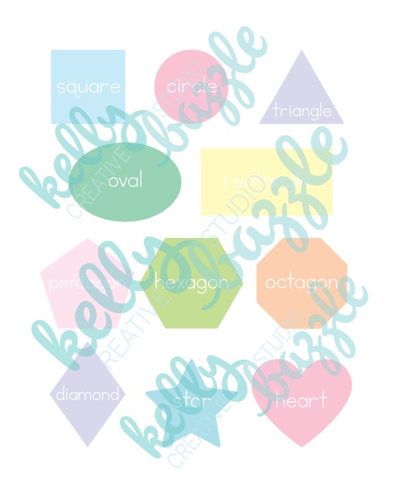 Shape Chart SVG file for Cricut Silhouette Shape sign for | Etsy