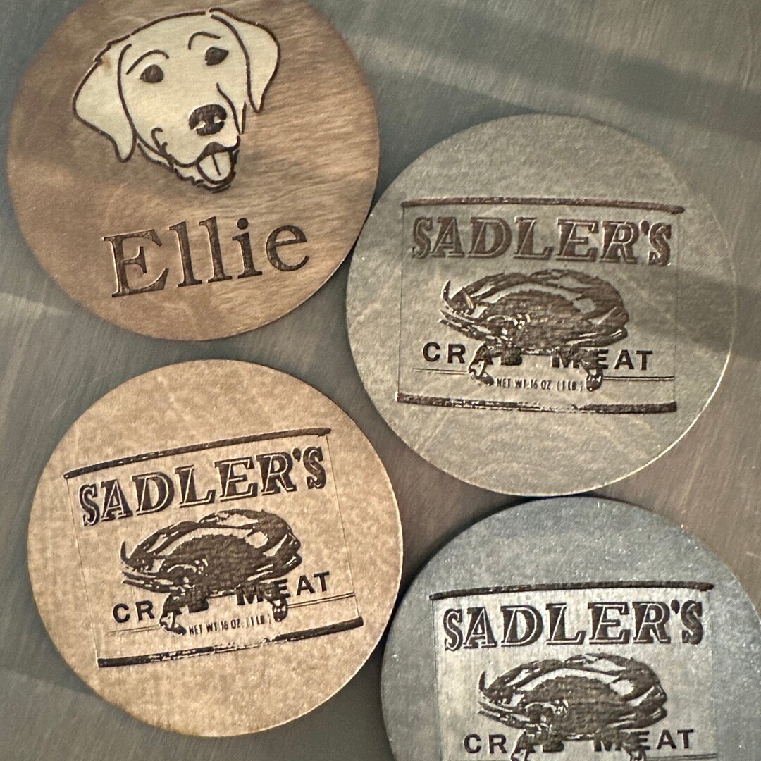 Custom Engraved Wood Coasters With Cork Bottoms, Personalized Coaster ...