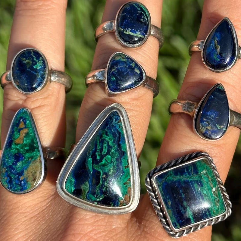 Raw Azurite Ring - Etsy