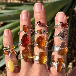 Baltic Amber Ring, .925 Sterling Silver - Etsy