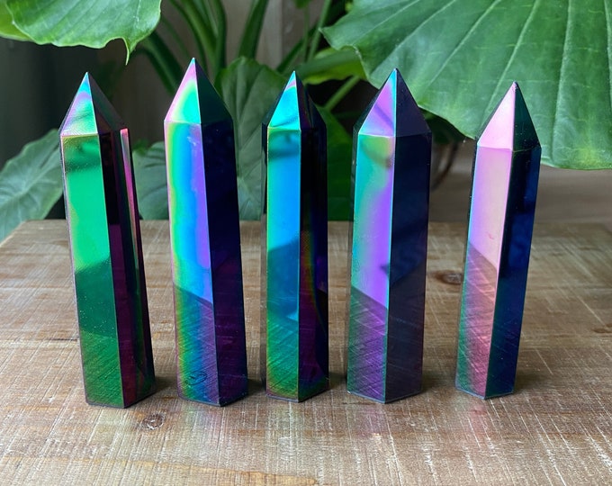 Titanium Aura Quartz Tower - Etsy