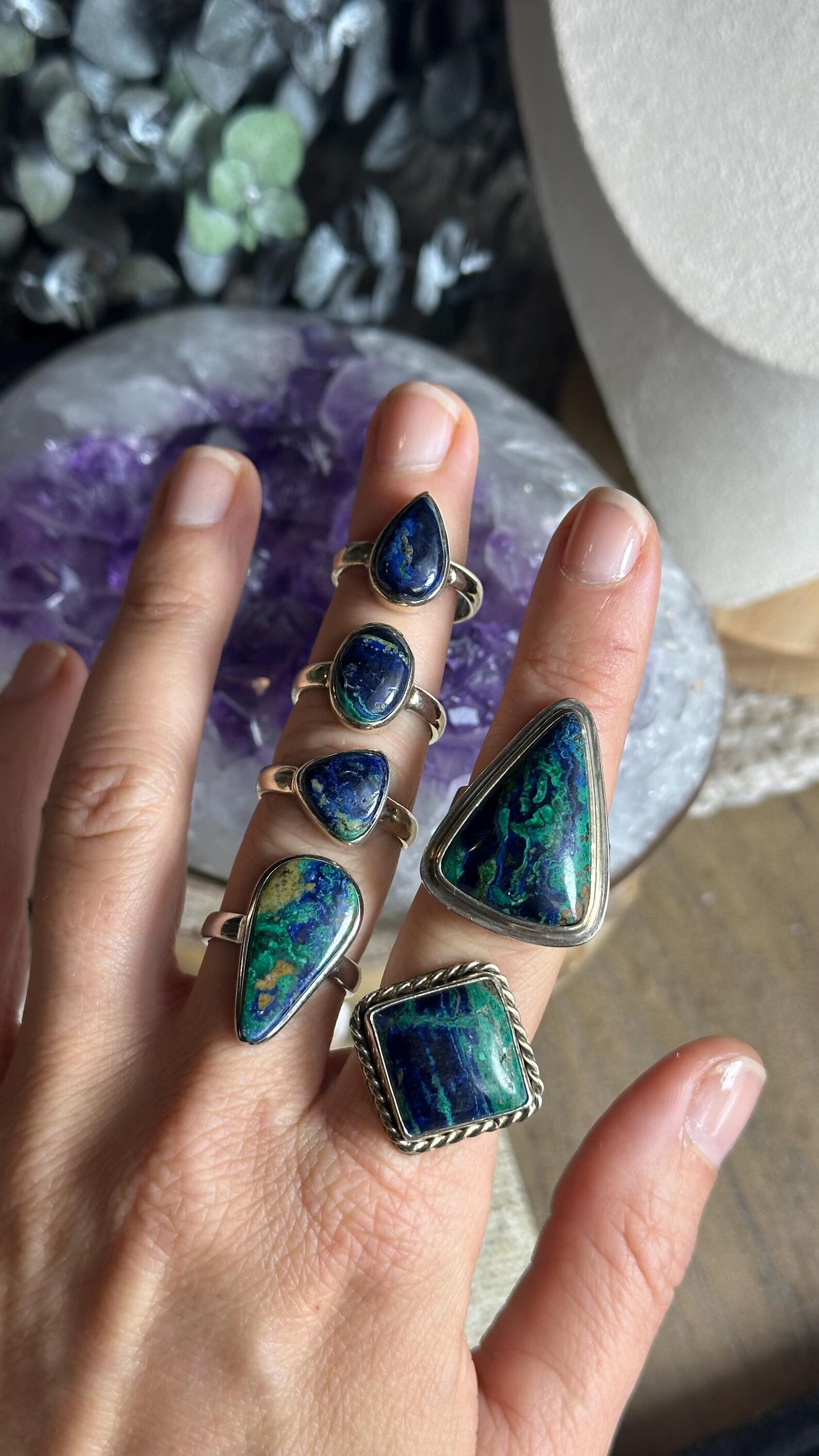 Azurite Ring, .925 Sterling Silver, Minimalist, Statement, Fitted - Etsy