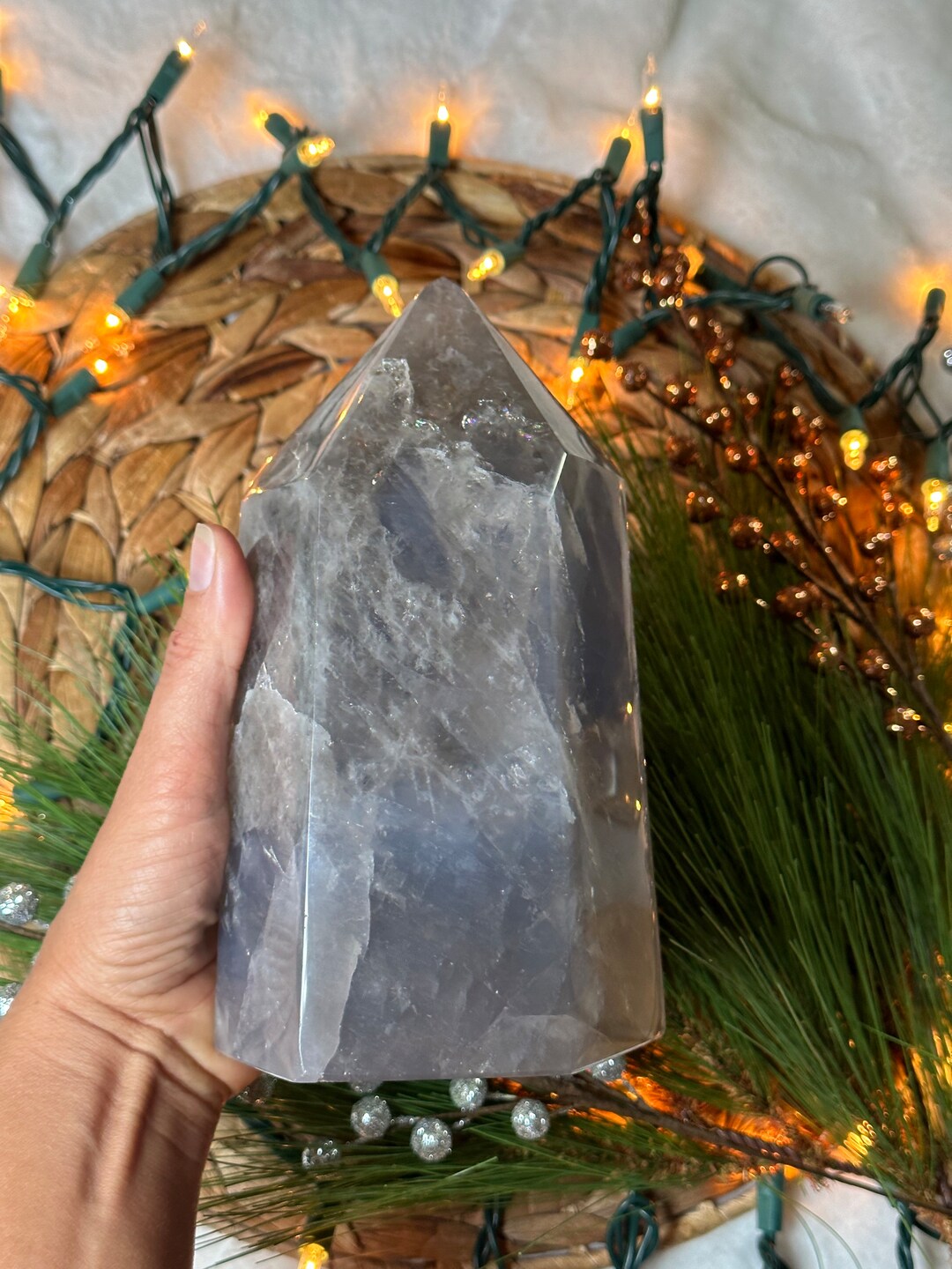 Huge Blue Rose Quartz Tower, Pink Quartz Tower, Crystal Tower, Big Rose ...