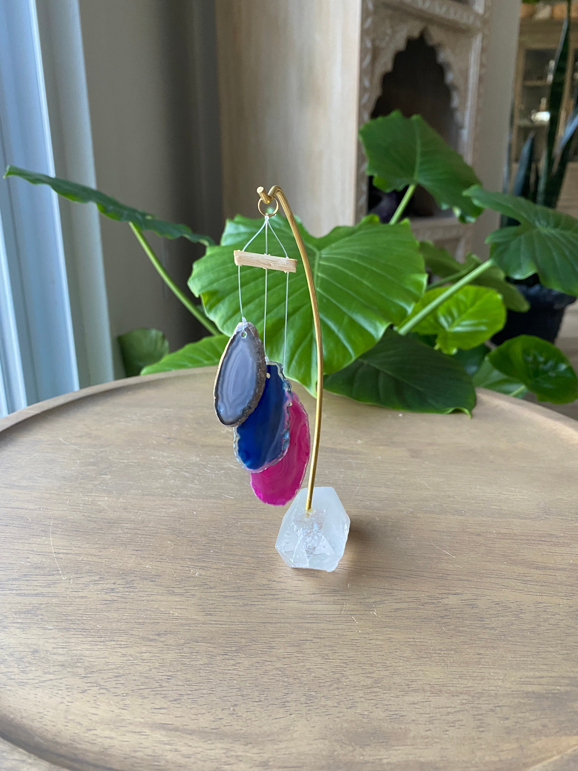 Crystal desk chime agate home office decor crystal wind | Etsy