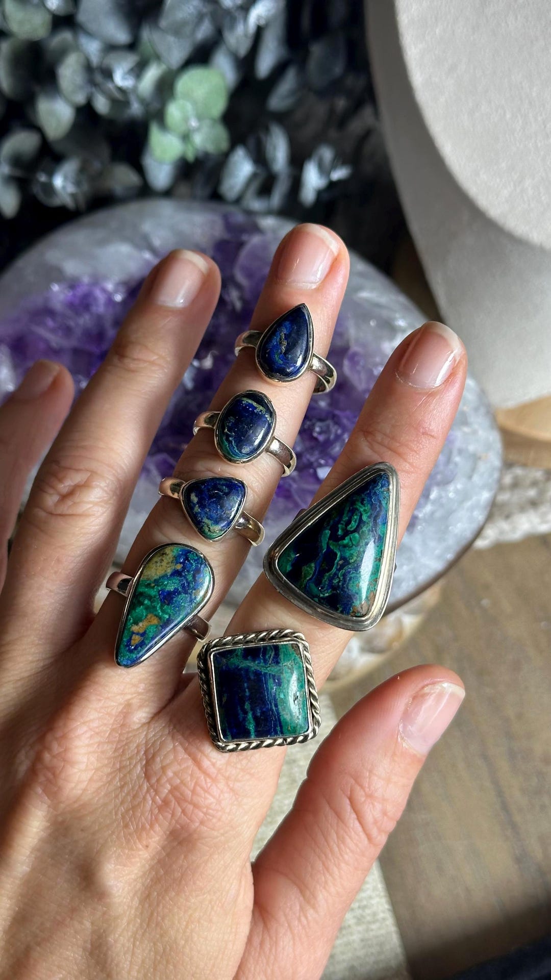 Azurite Ring, .925 Sterling Silver, Minimalist, Statement, Fitted - Etsy