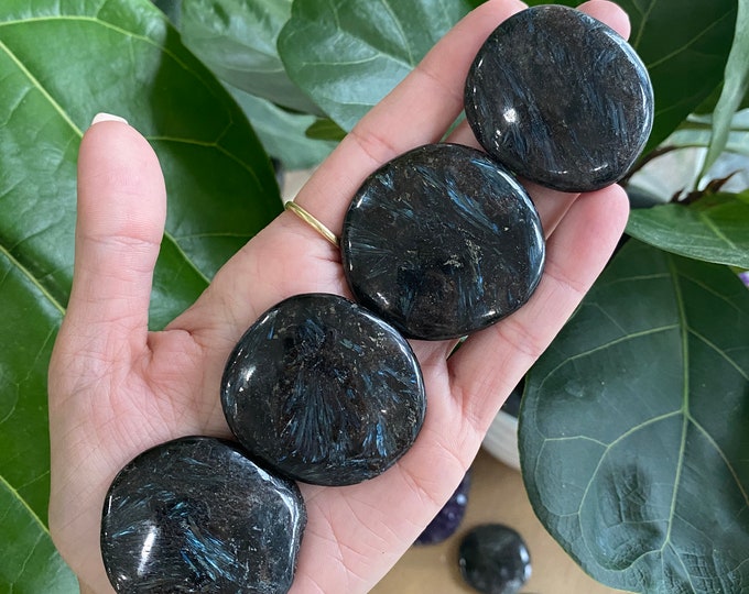 Astrophyllite Palm Stone, Astrophyllite Flat Stone - Etsy