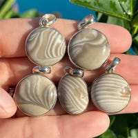 Banded Flint Firestone Polished Necklace Pendant - Drilled Stone ...