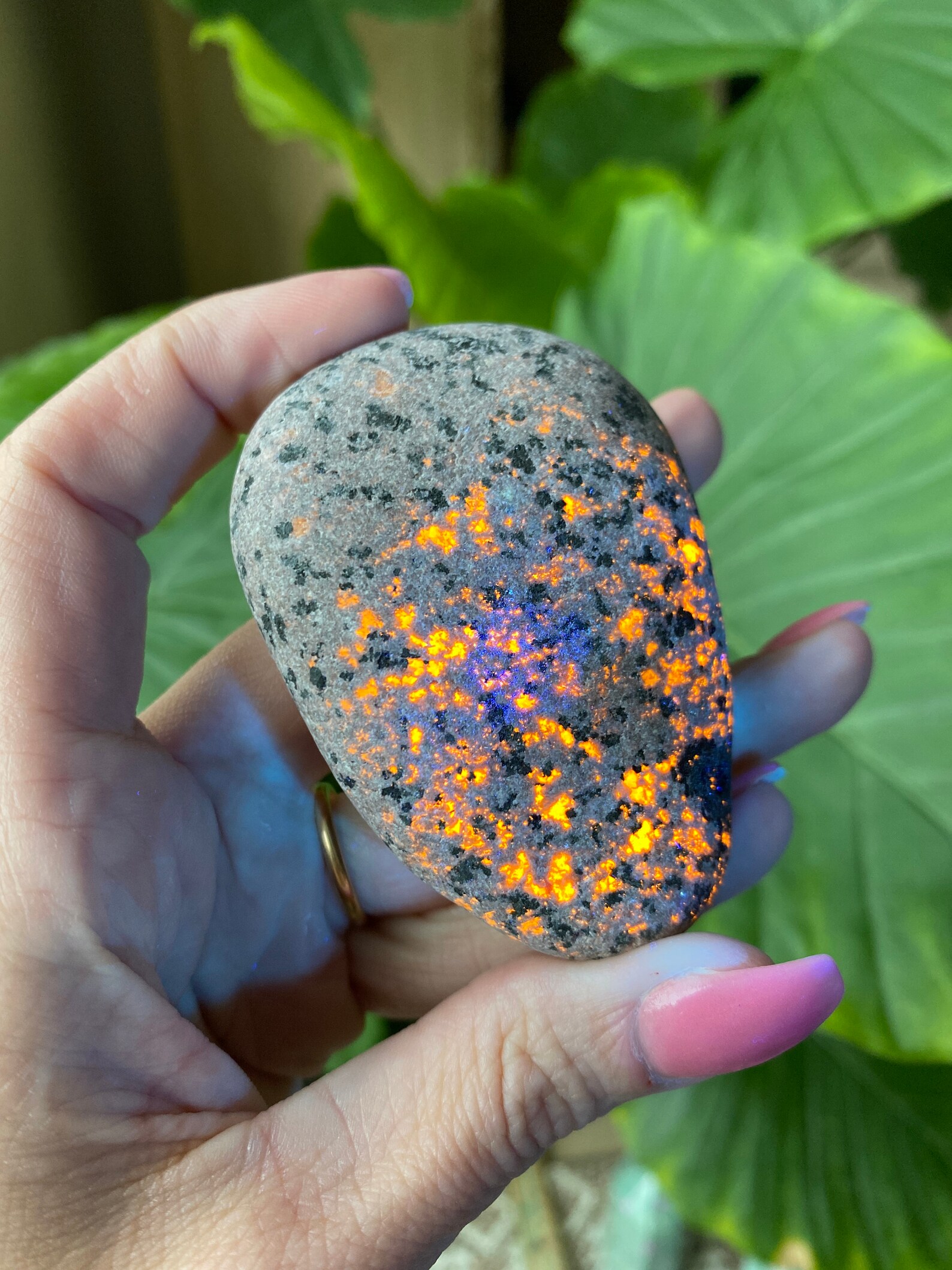 Yooperlite Palm Stone Emberlite Glowing Yooperlite Stone - Etsy
