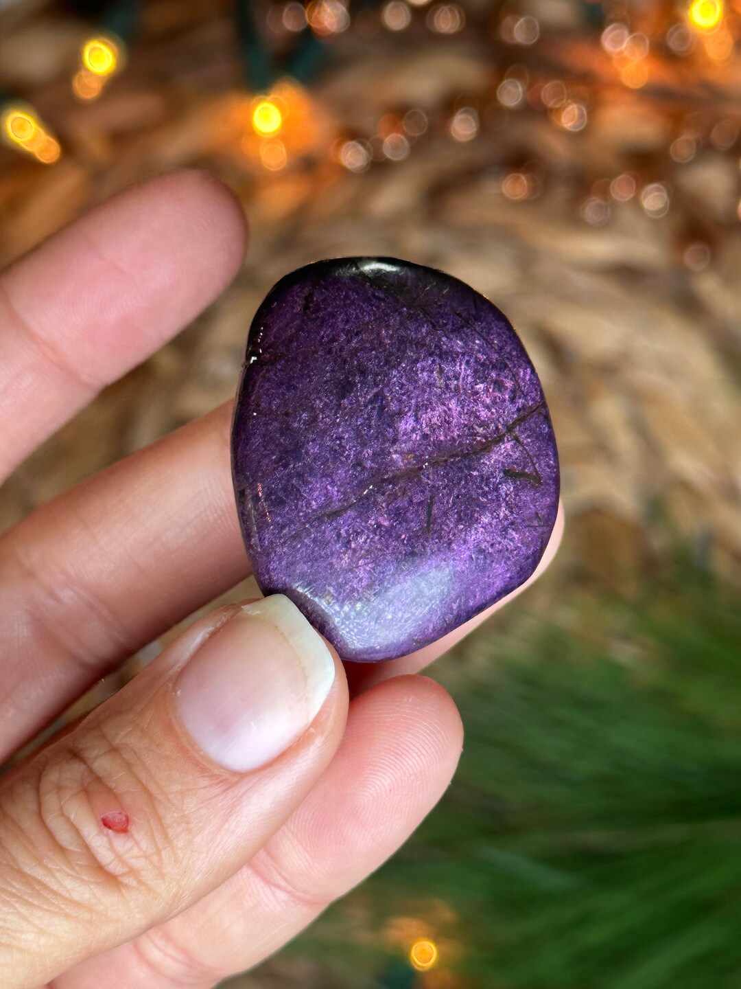 Purpurite Palm Stone - Etsy
