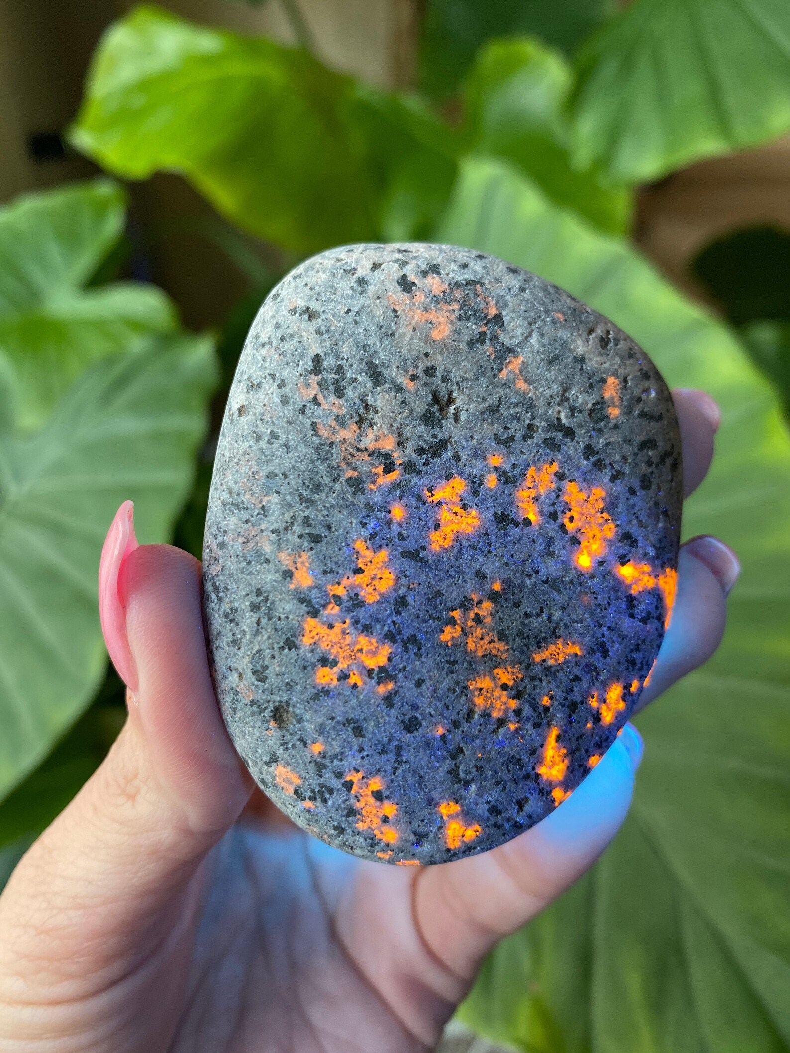 Yooperlite Palm Stone Emberlite Glowing Yooperlite Stone - Etsy