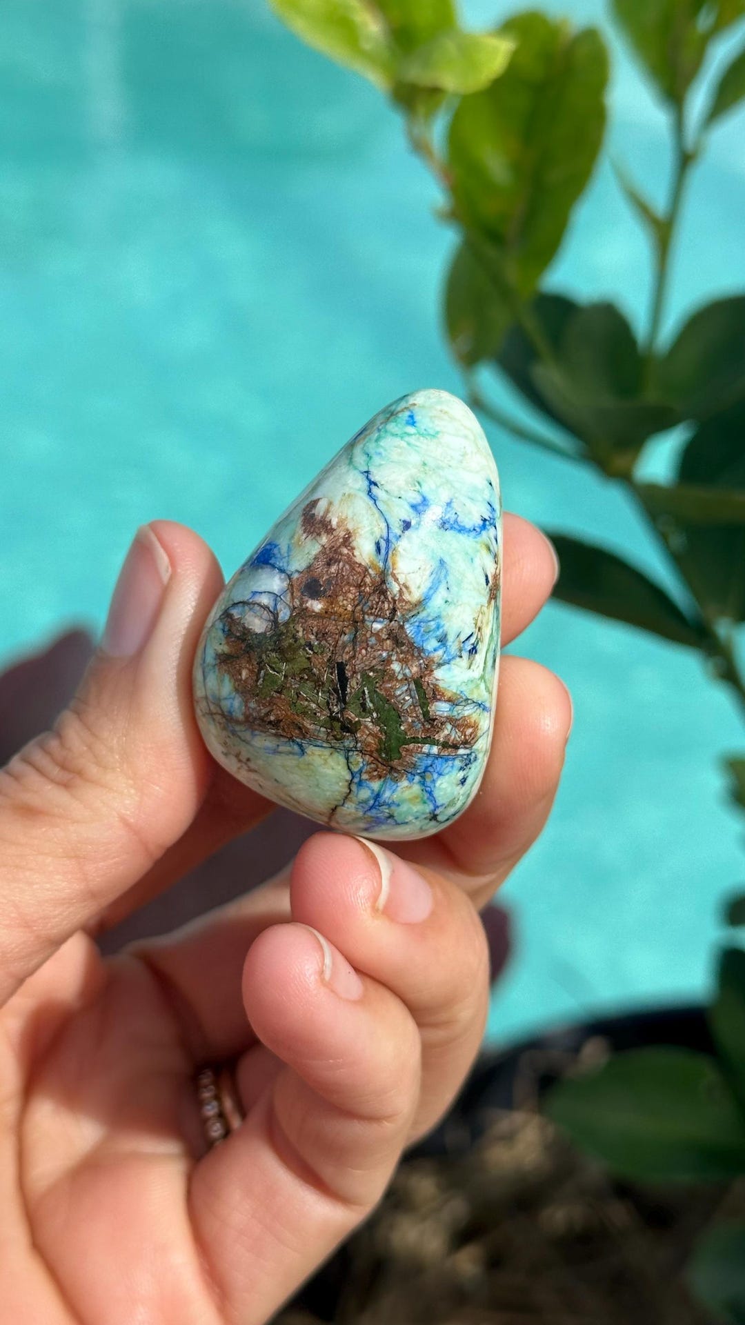 Azurite in Barite Palm Stone. NEW FIND - Etsy