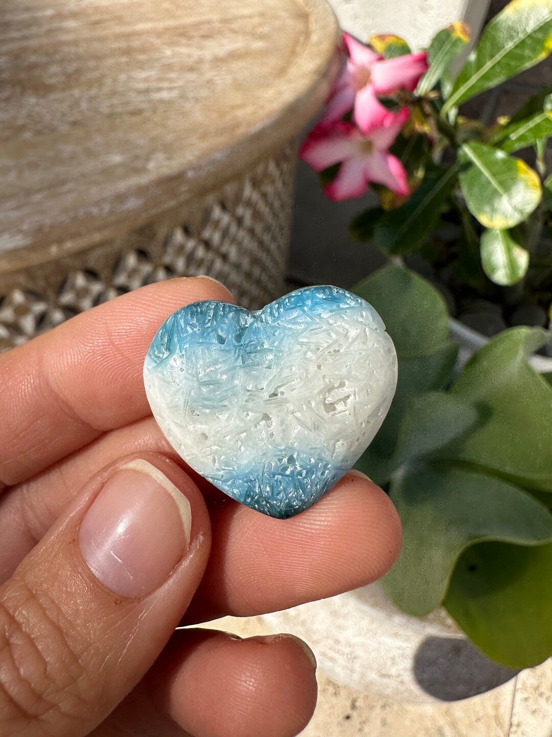Blue Ice Heart Nakaurite Heart Glaciereite Heart - Etsy