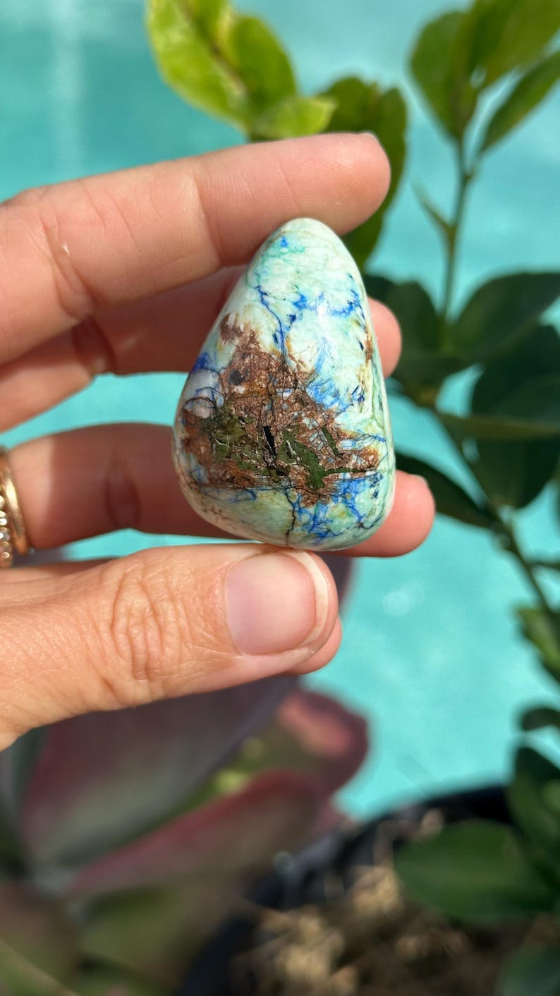 Azurite in Barite Palm Stone. NEW FIND - Etsy