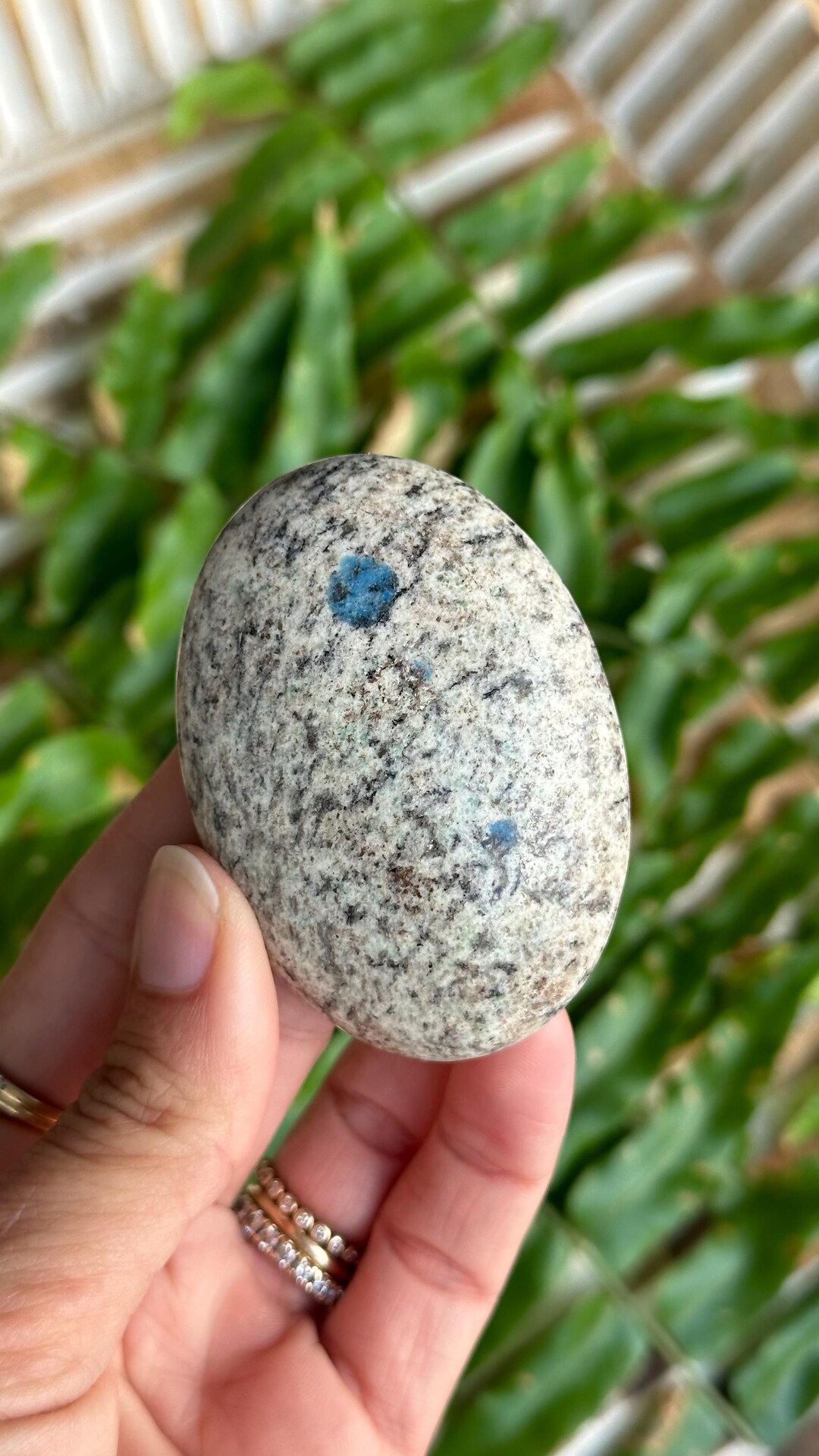 K2 Palmstone, Azurite in Granite Palm Stone - Etsy