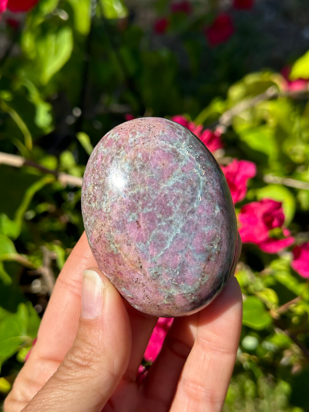 Ruby in Kyanite Palm Stone From India - Etsy