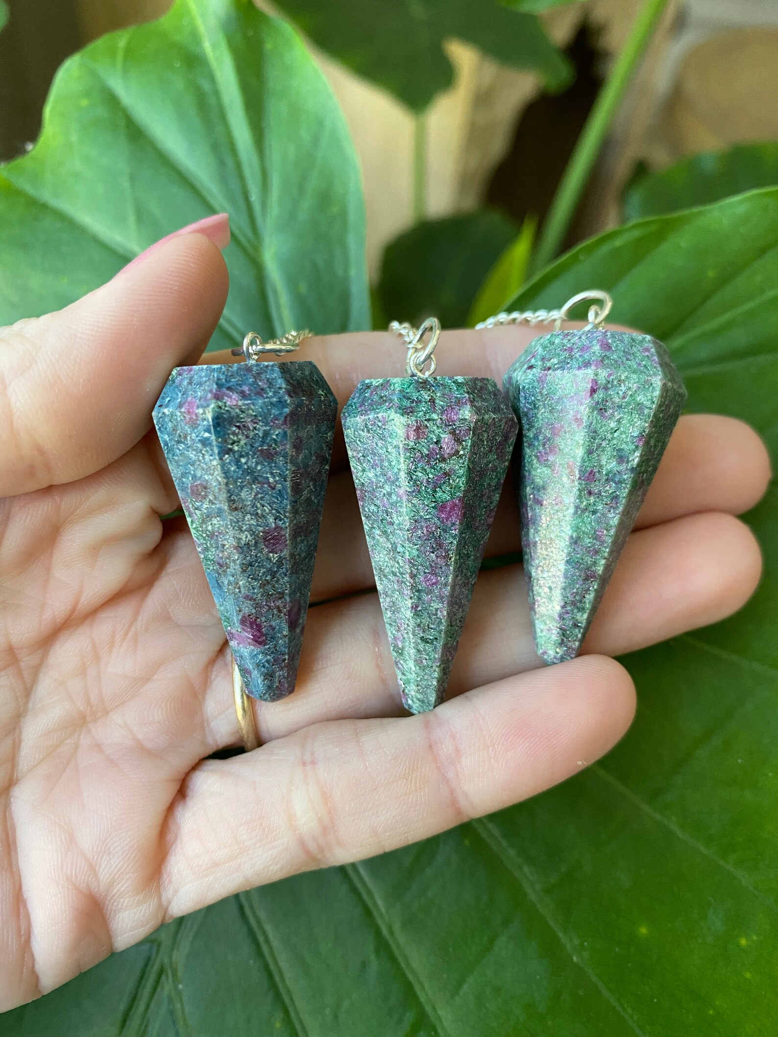 One ruby in kyanite and fucshite pendulum crystal pendulum | Etsy