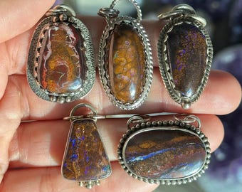 Boulder Opal Ring in Sterling Silver - for Clarity, Insight, and ...