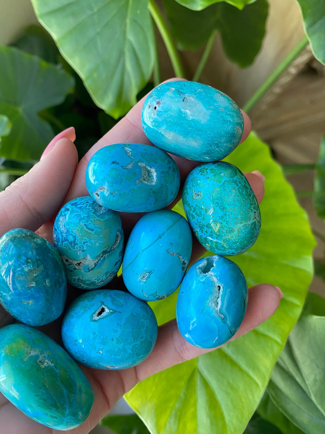 Blue snow agate turquoise agate blue druzy agate enhanced | Etsy